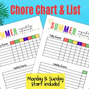 SUMMER Schedule Printable | Summer Schedule for Kids | Summer Checklist ...
