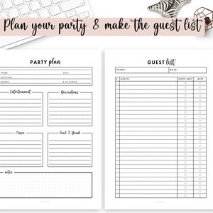Party Planner Printable Template Birthday Party Event Planner Budget ...