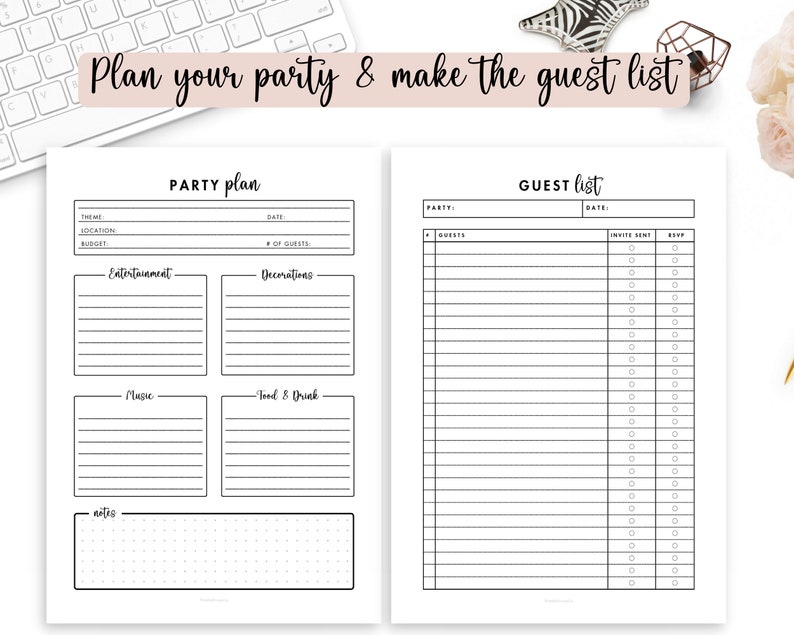 Party Planner Printable Template Birthday Party Event Planner Budget ...