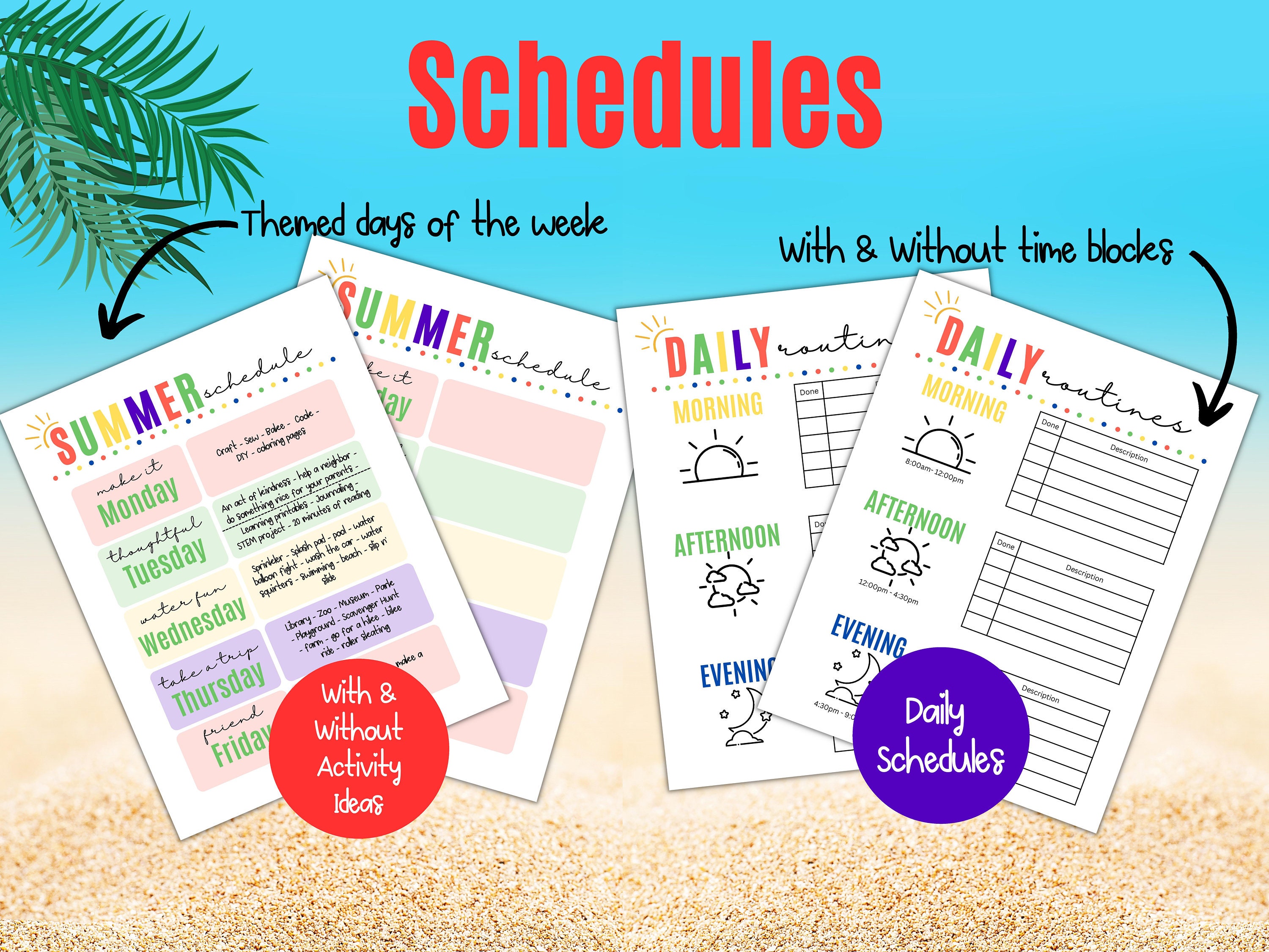 Summer Activity Planner Binder for Kids, Summer Bucket List, Printable ...