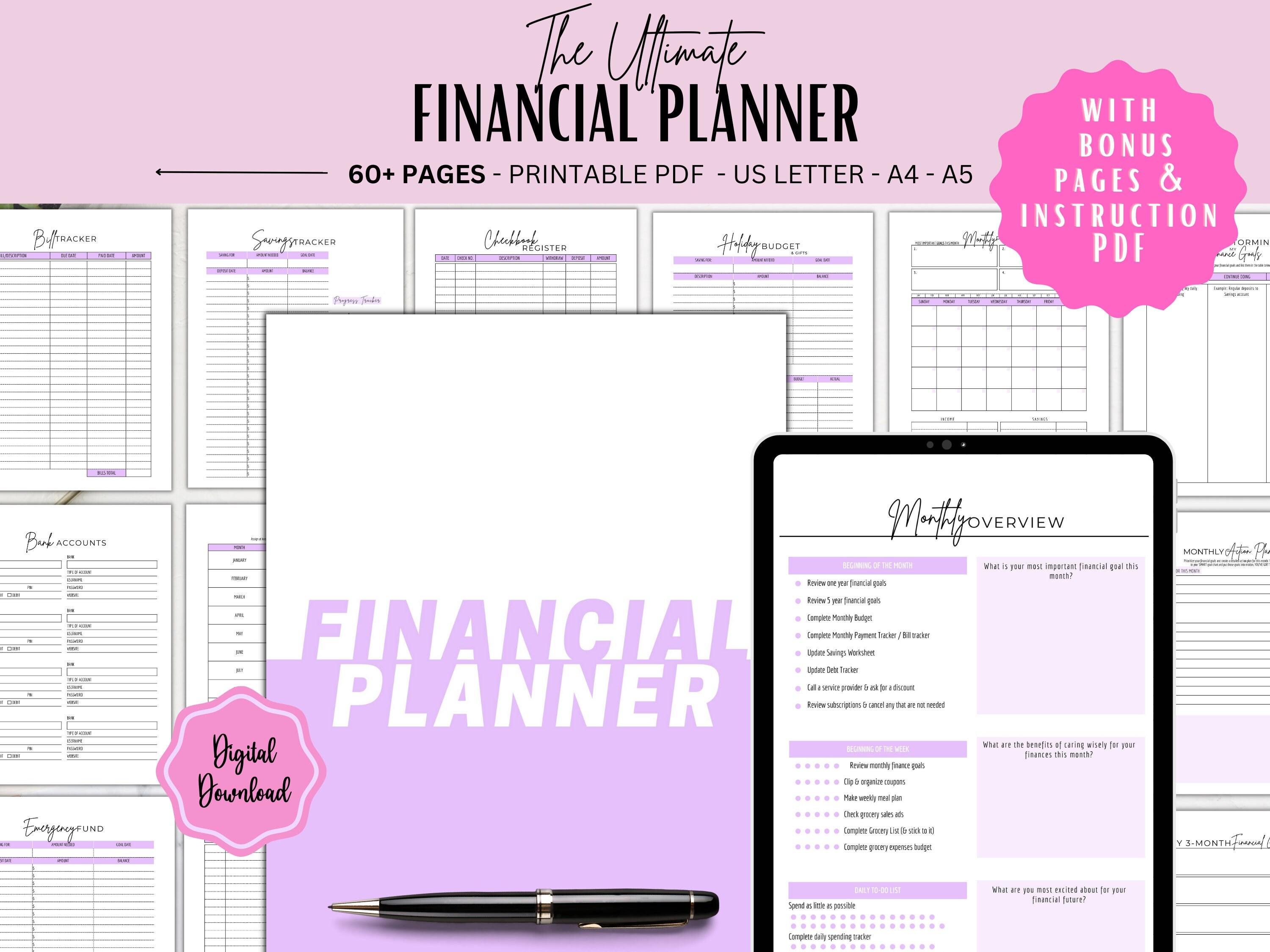 Finance Planner Printable PDF, Budget Planner Printable, Financial ...