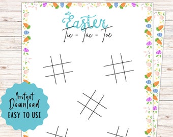 Easter Tic Tac Toe Printable Game, Tic Tac Toe Game Sheets, Easter ...