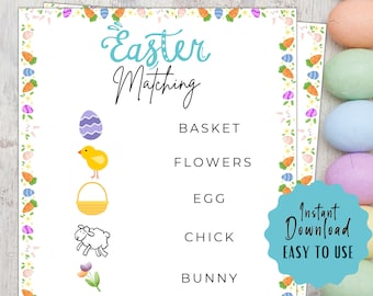 Easter Matching Game, Printable Easter Game, Easter Party Game, Family ...