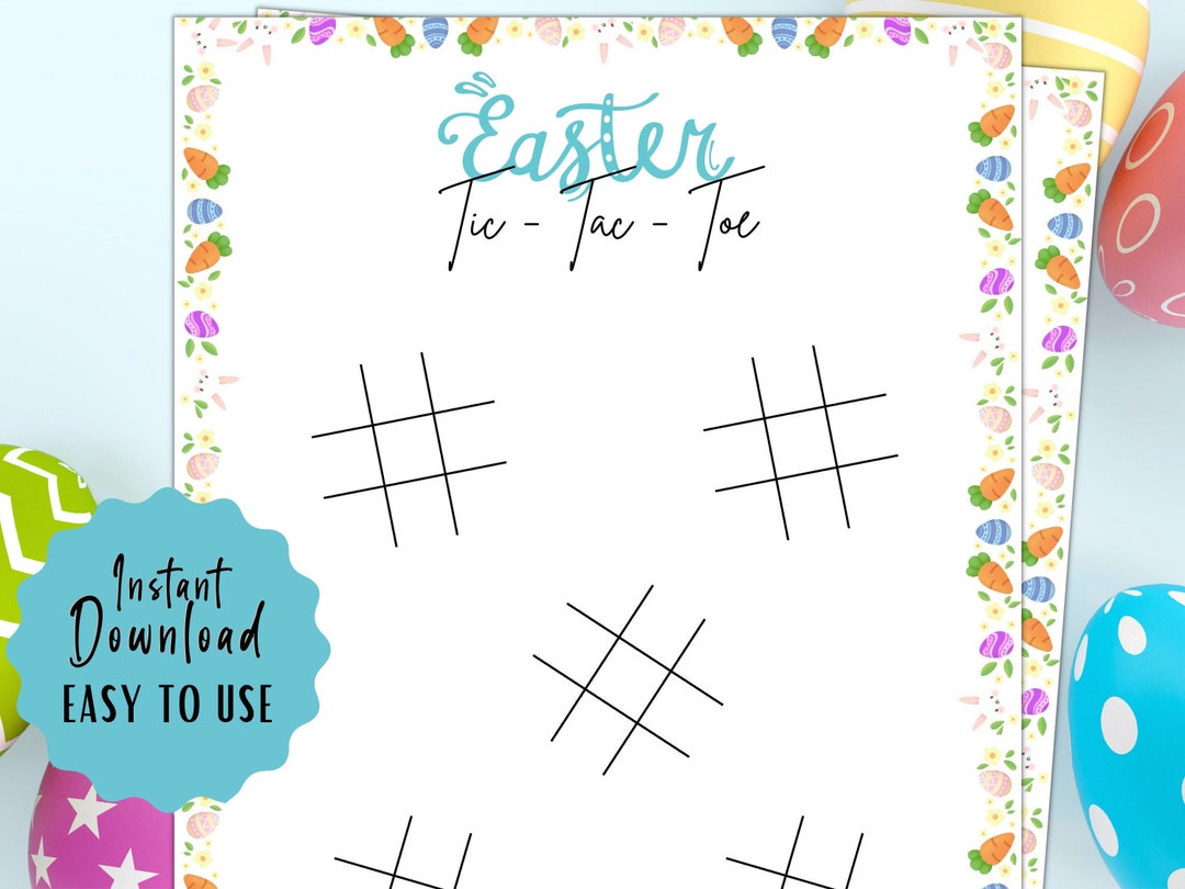 Easter Tic Tac Toe Game, Printable Easter Game, Easter Party Game ...
