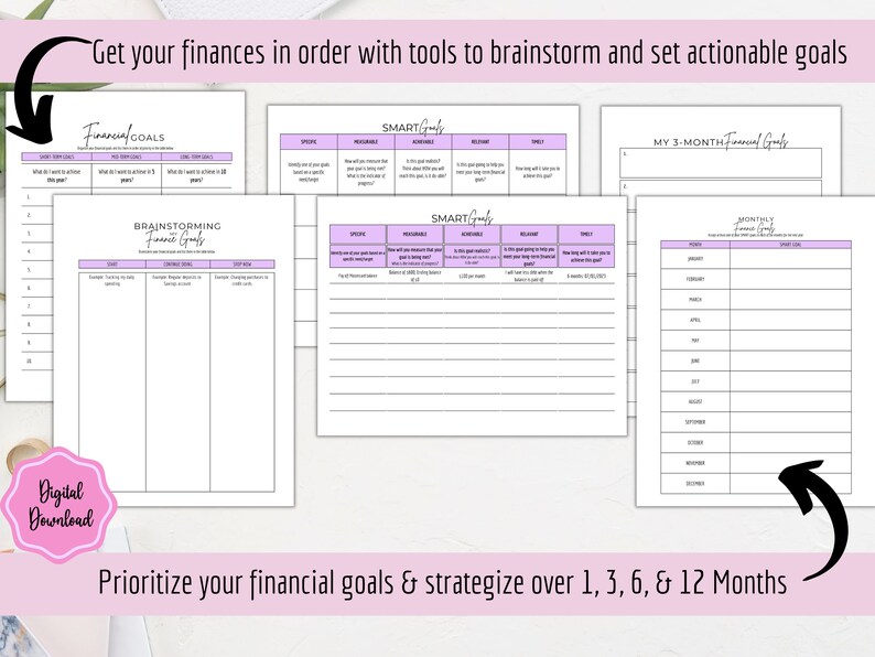 Finance Planner Printable PDF, Budget Planner Printable, Financial ...
