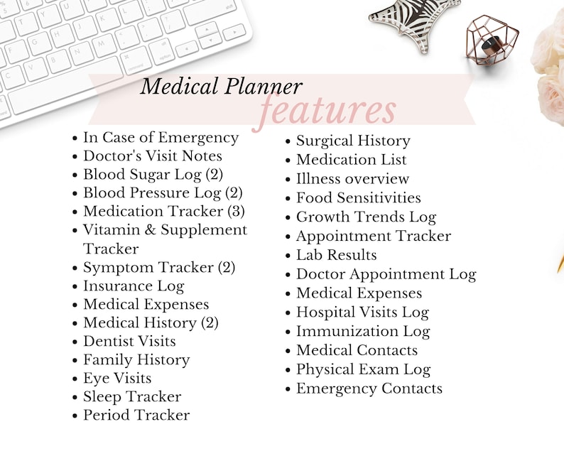 Printable Medical Planner, Health Tracker (digital Download) - Etsy