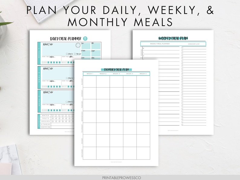 Meal Planner Weekly Meal Menu Planner Printable DIY Recipe Planner Book ...