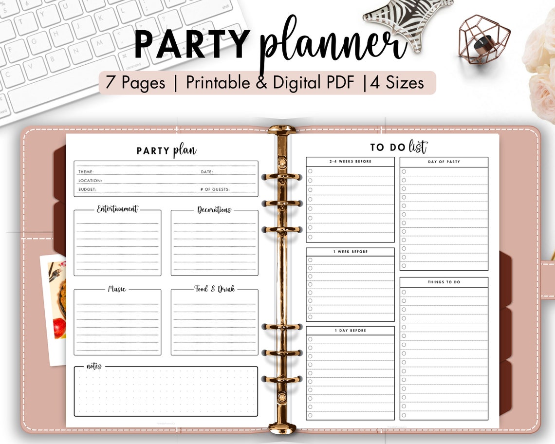 Party Planner Printable Template Birthday Party Event Planner Budget ...
