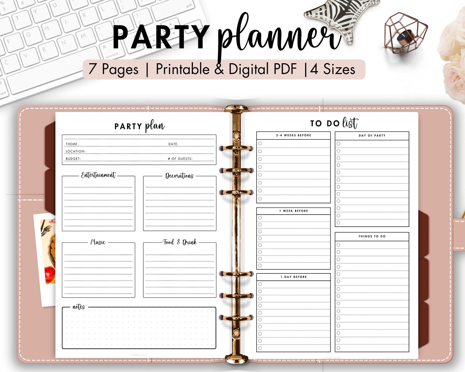 Party Planner Printable Template Birthday Party Event Planner Budget ...