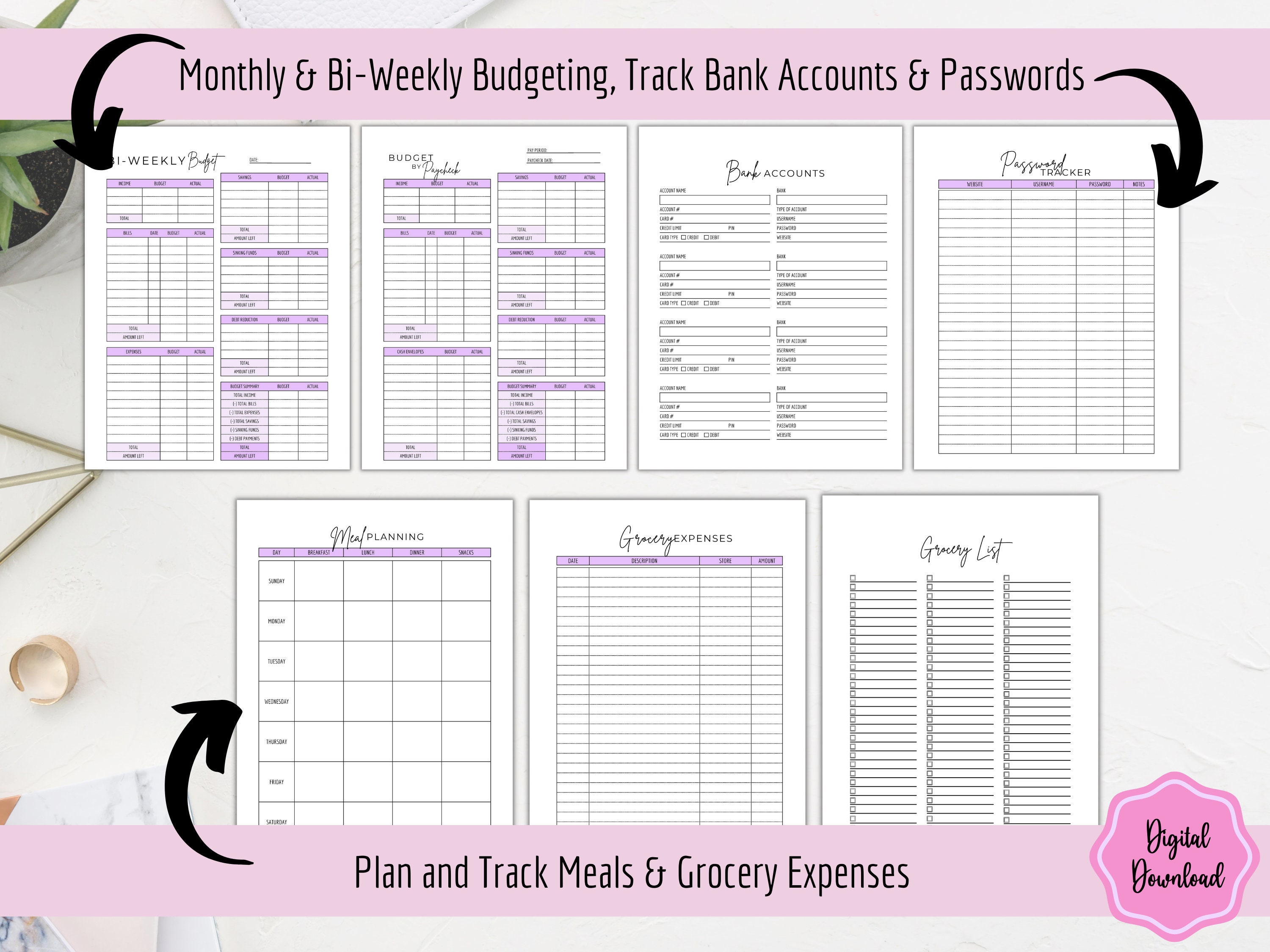 Finance Planner Printable PDF, Budget Planner Printable, Financial ...