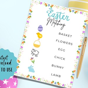 Easter Matching Game, Printable Easter Game, Easter Party Game, Family ...