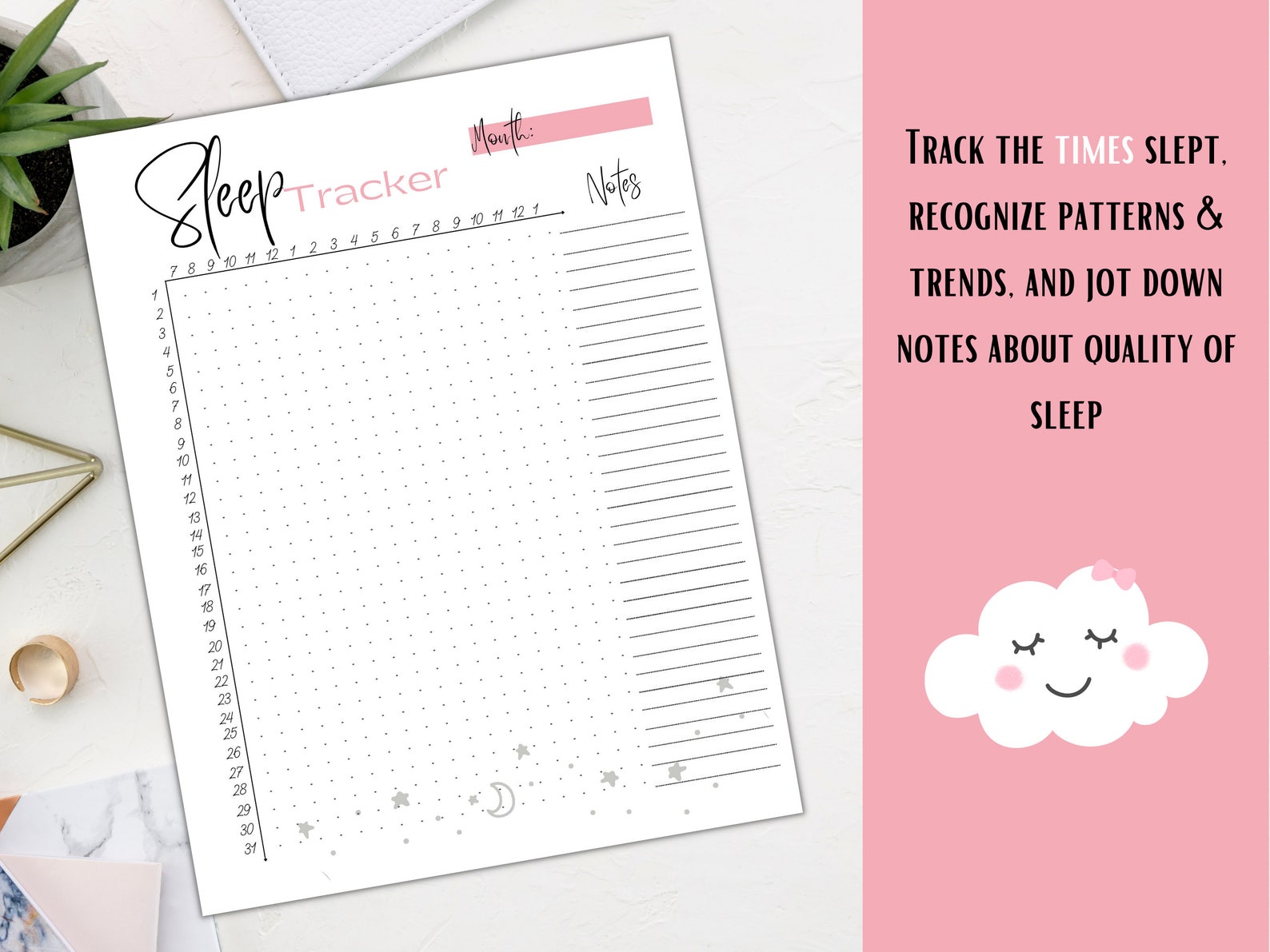 Sleep Tracker Bundle PDF Health Tracker, Sleep Planner, Sleep Log ...