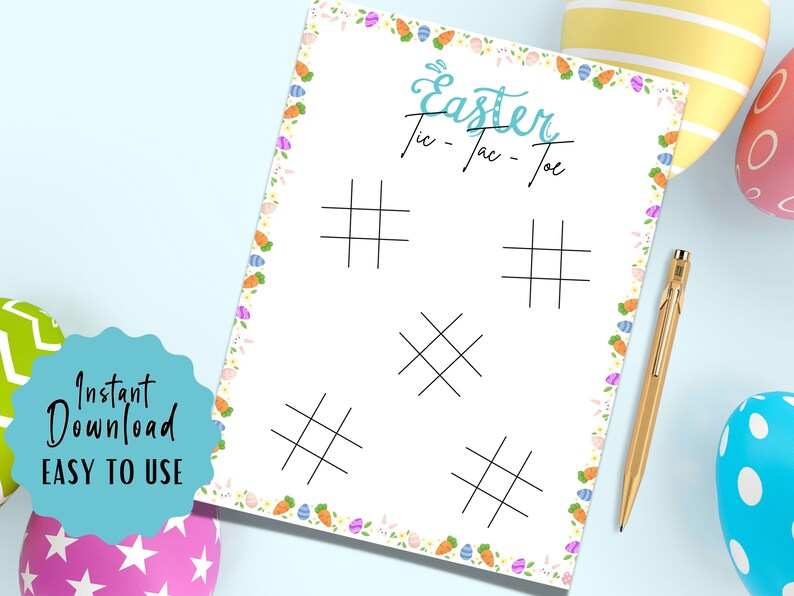 Easter Tic Tac Toe Game, Printable Easter Game, Easter Party Game ...