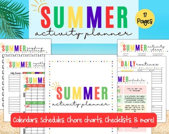 Printable Editable SUMMER 2024 Planner Bundle Summer Calendar Summer ...