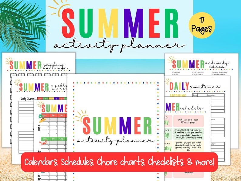 Printable Mini SUMMER 2023 Planner Bundle | Summer Calendar | Summer ...