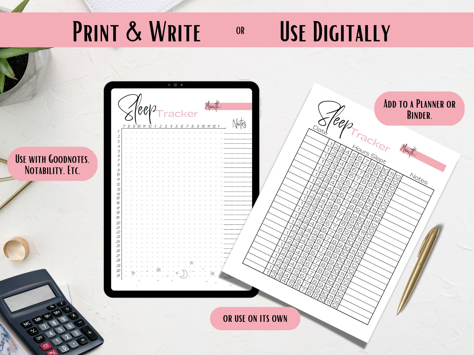 Sleep Tracker Bundle PDF Health Tracker, Sleep Planner, Sleep Log ...