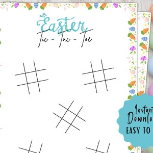 Printable Easter Tic Tac Toe Game, Printable Easter Game, Easter Party ...