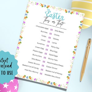 Easter This or That Game, Printable Easter Game, Easter Party Game ...