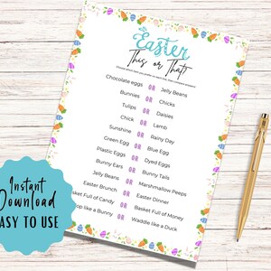 Easter This or That Game, Easter Would You Rather Game, Printable ...