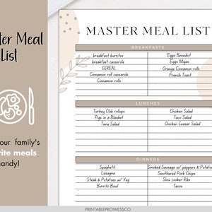 Meal Planner Bundle, BOHO Weekly Food Diary, Meal Tracker Printable ...
