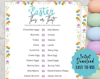 Easter This or That Game, Easter Would You Rather Game, Printable ...