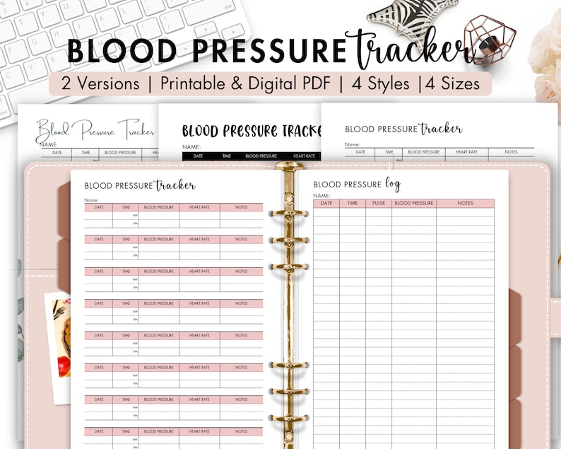 Printable Blood Pressure Tracker, Blood Pressure Log Book, High Blood ...