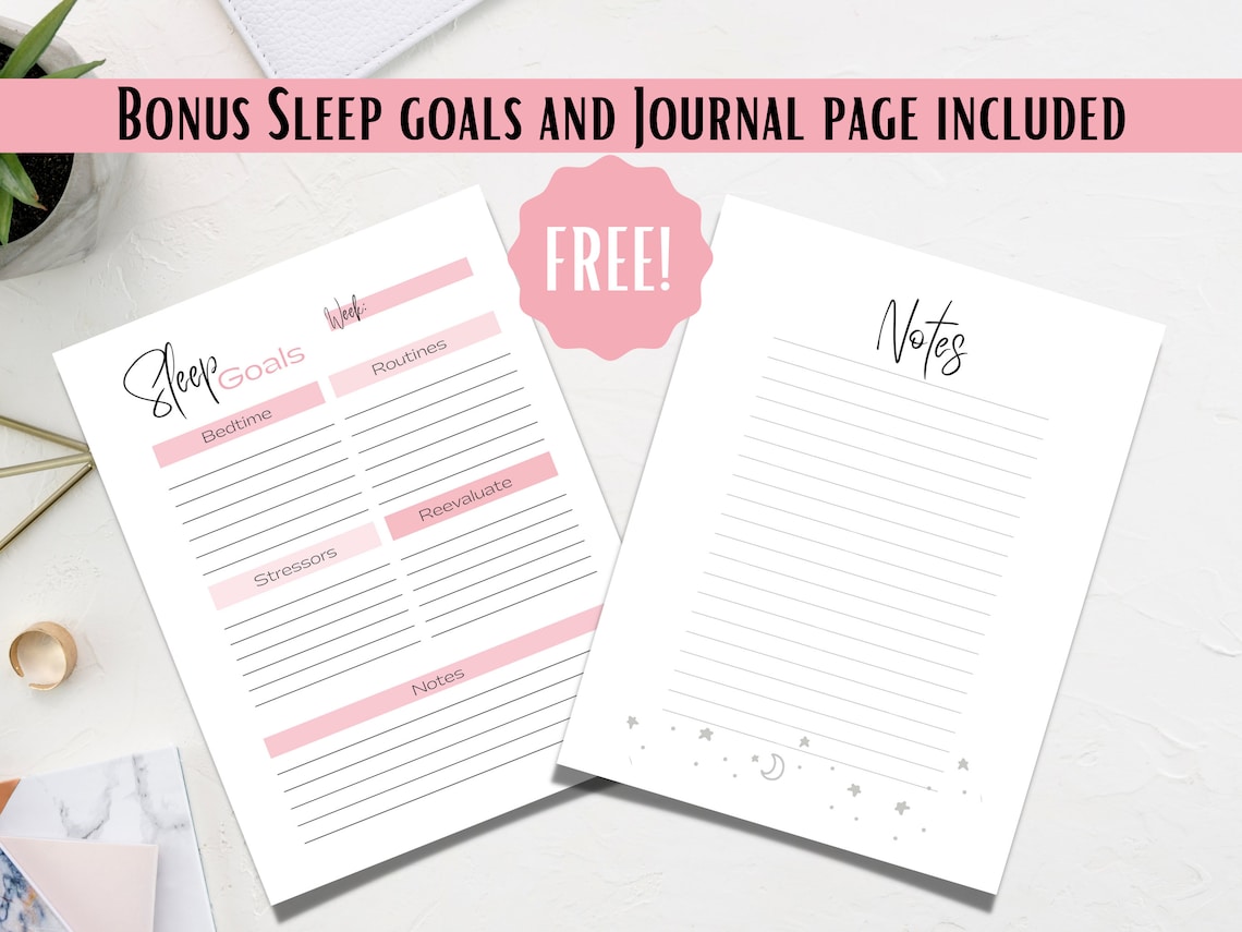 Sleep Tracker Bundle PDF Health Tracker, Sleep Planner, Sleep Log ...