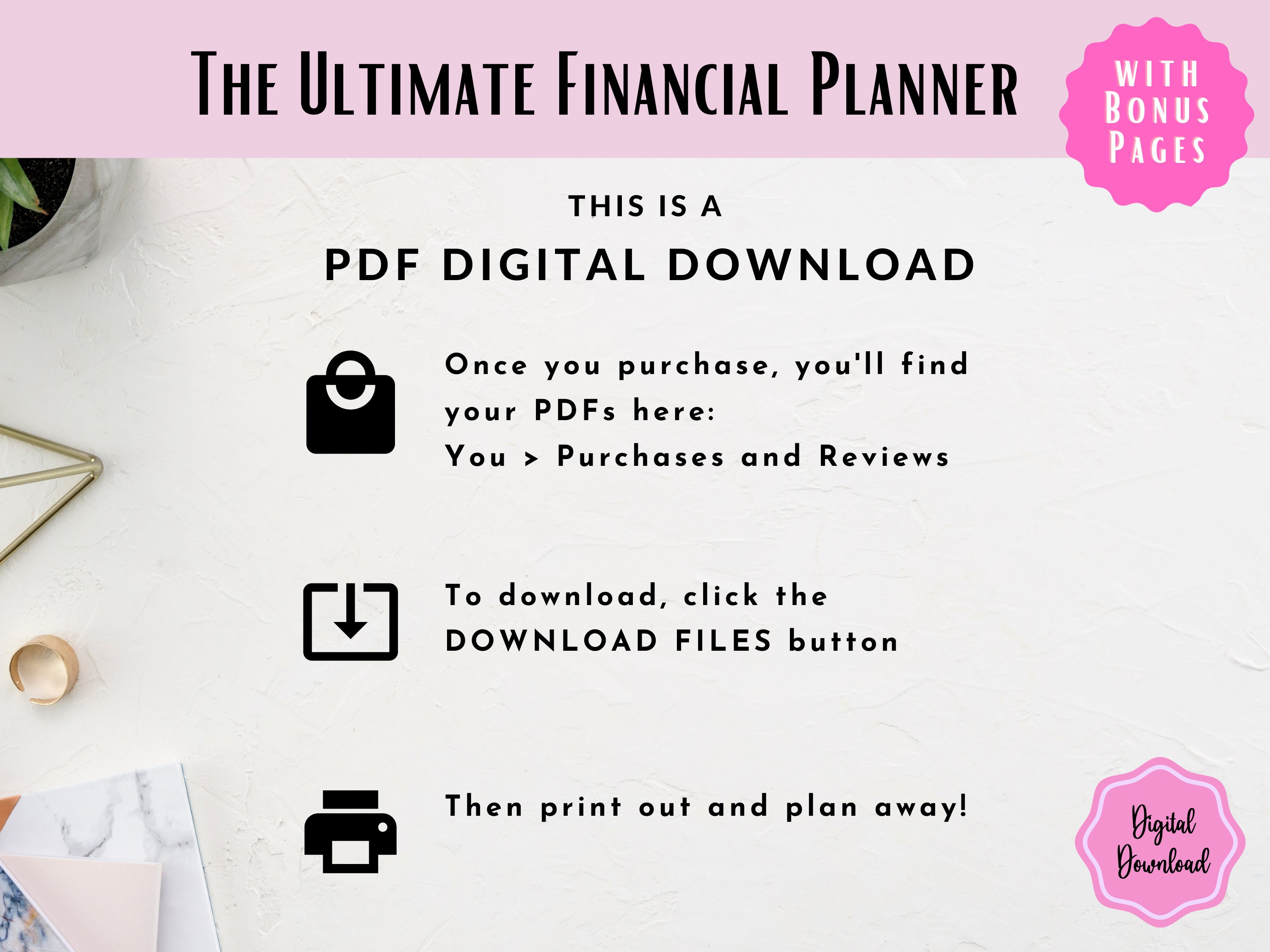 Finance Planner Printable PDF, Budget Planner Printable, Financial ...
