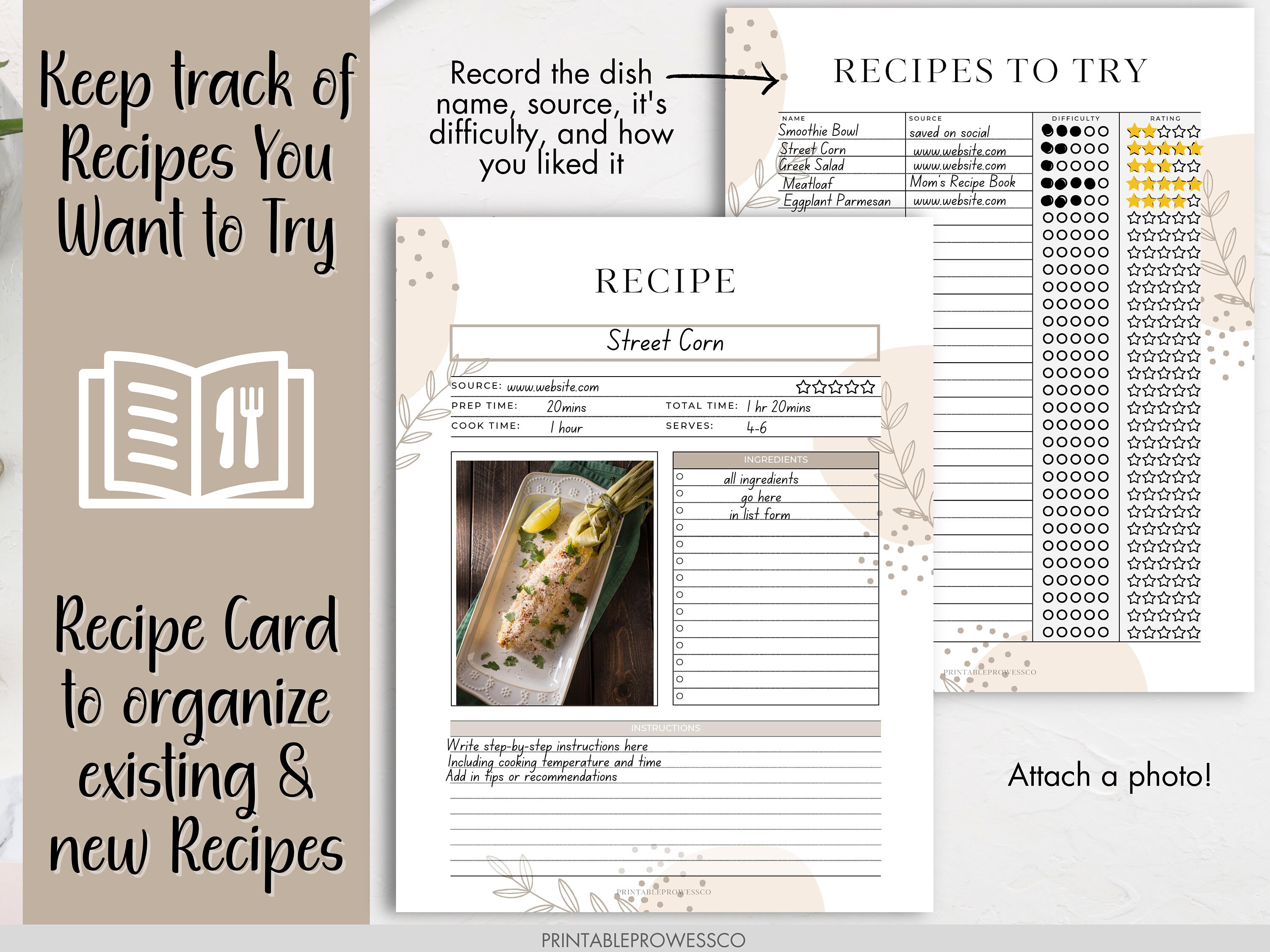 Meal Planner Bundle, BOHO Weekly Food Diary, Meal Tracker Printable ...