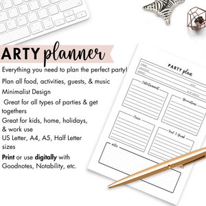 Party Planner Printable Template Birthday Party Event Planner Budget ...