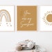Boho Nursery Print Set of 3,nursery Decor Neutral,rainbow Sun Nursery ...