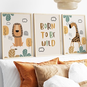 Set of 3 Safari Animal Prints,safari Animals,jungle Animals,african ...