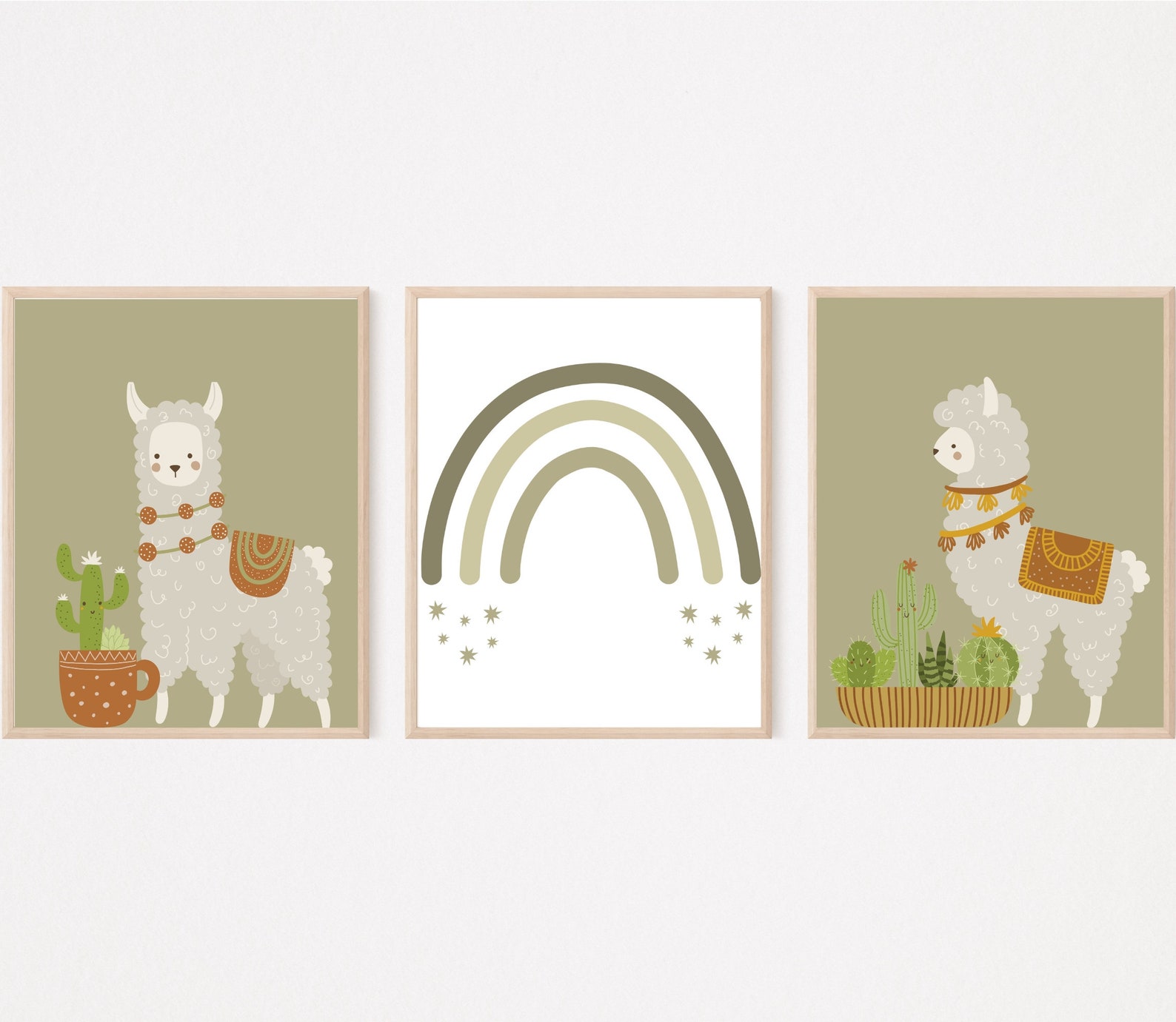 Llama and Cactus Nursery Decor Set of 3 Prints,llama,llama Baby Shower ...