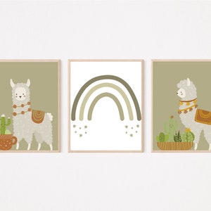 Llama and Cactus Nursery Decor Set of 3 Prints,llama,llama Baby Shower ...