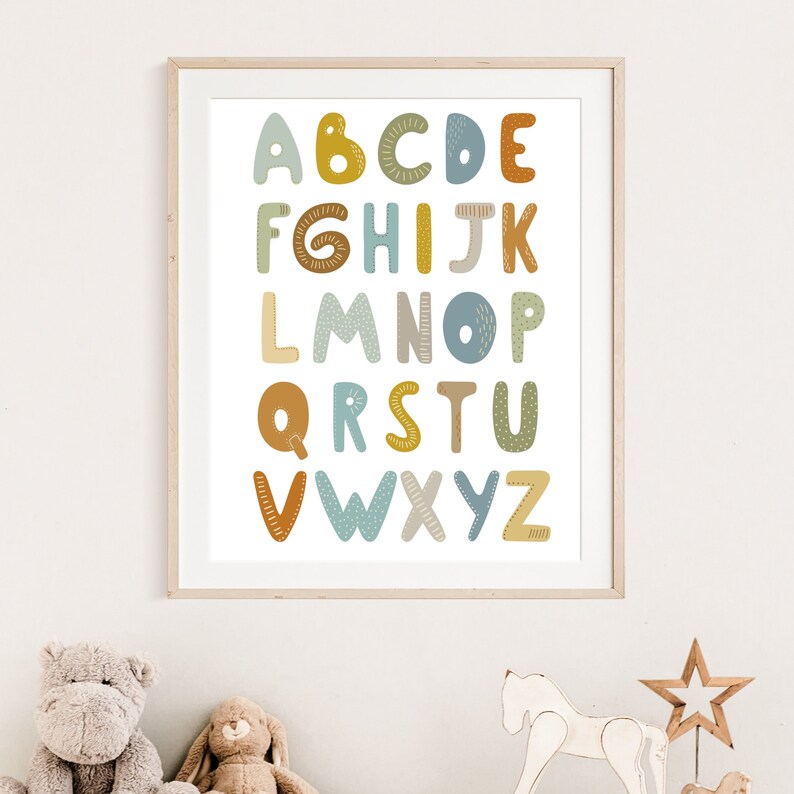Rainbow Alphabet and Numbers Poster,abc Poster,educational Wall Art ...