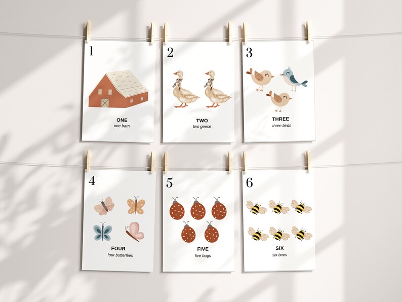 Numbers Flash Cardseducational Cardsmontessori Flash - Etsy