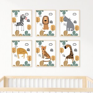 Set of 6 Safari Animal Prints,safari Animals,jungle Animals,african ...