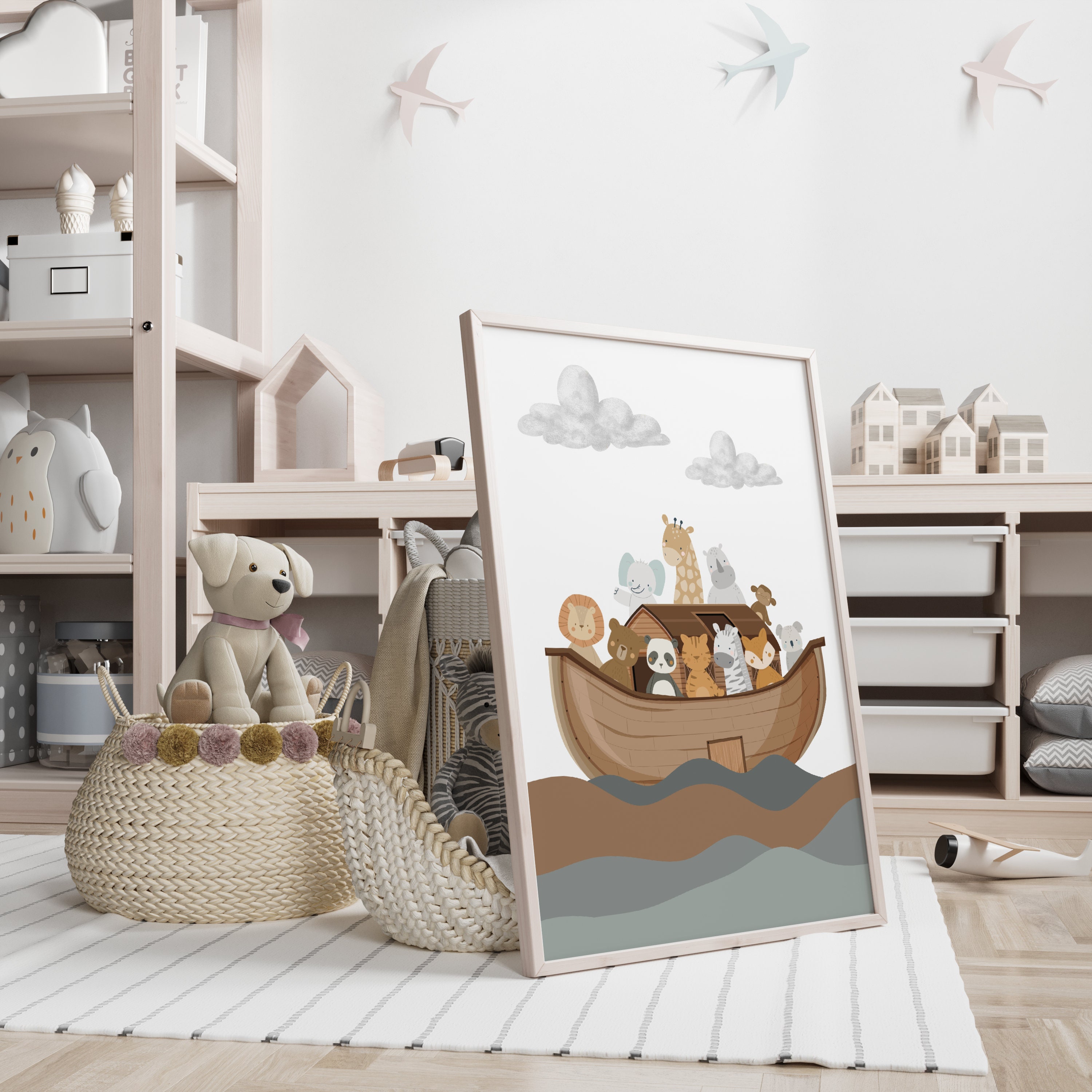 Set of 3 Christian Nursery Wall Art,noahs Ark,noahs Ark Nursery,bible ...