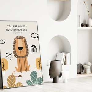 Set of 3 Christian Nursery Decor,bible Verse Wall Art,safari Animal ...