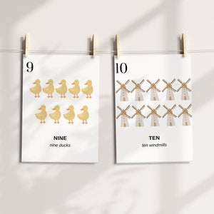 Numbers Flash Cards,educational Cards,montessori Flash Cards,nature ...