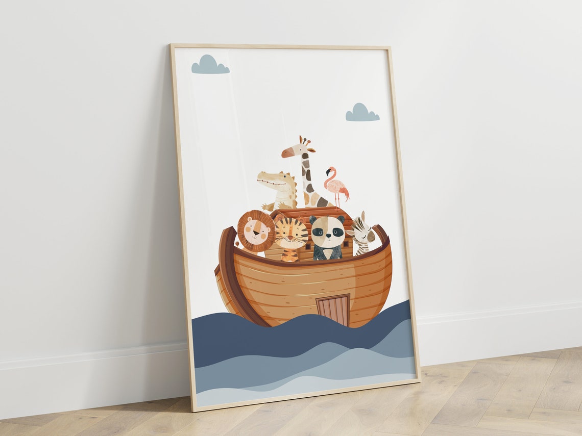 Set of 3 Christian Nursery Wall Art,noahs Ark,noahs Ark Nursery,bible ...