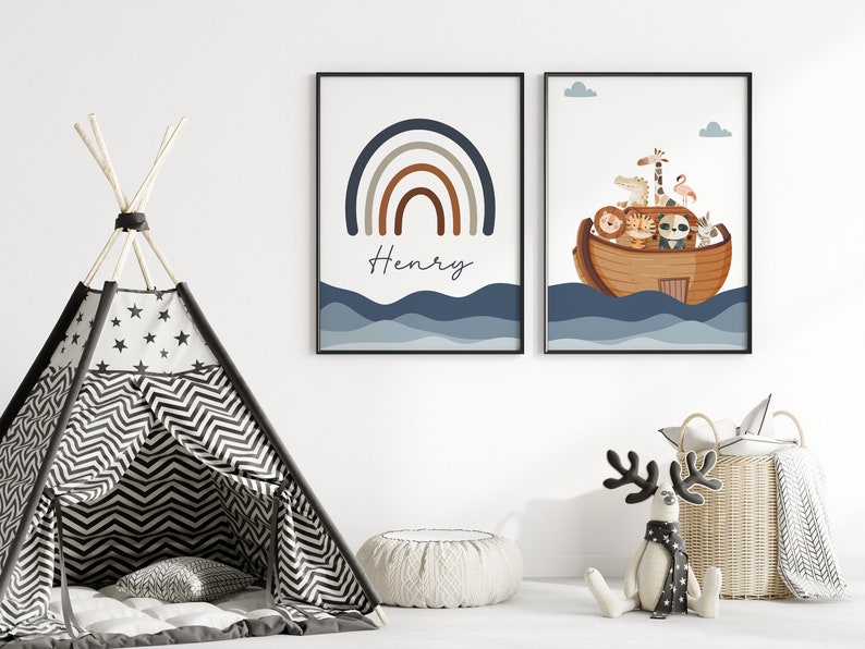 Set of 3 Christian Nursery Wall Art,noahs Ark,noahs Ark Nursery,bible ...