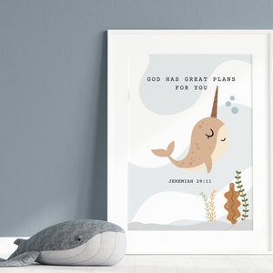 Set of 3 Christian Nursery Wall Art,bible Verse Wall Art,scripture Wall ...