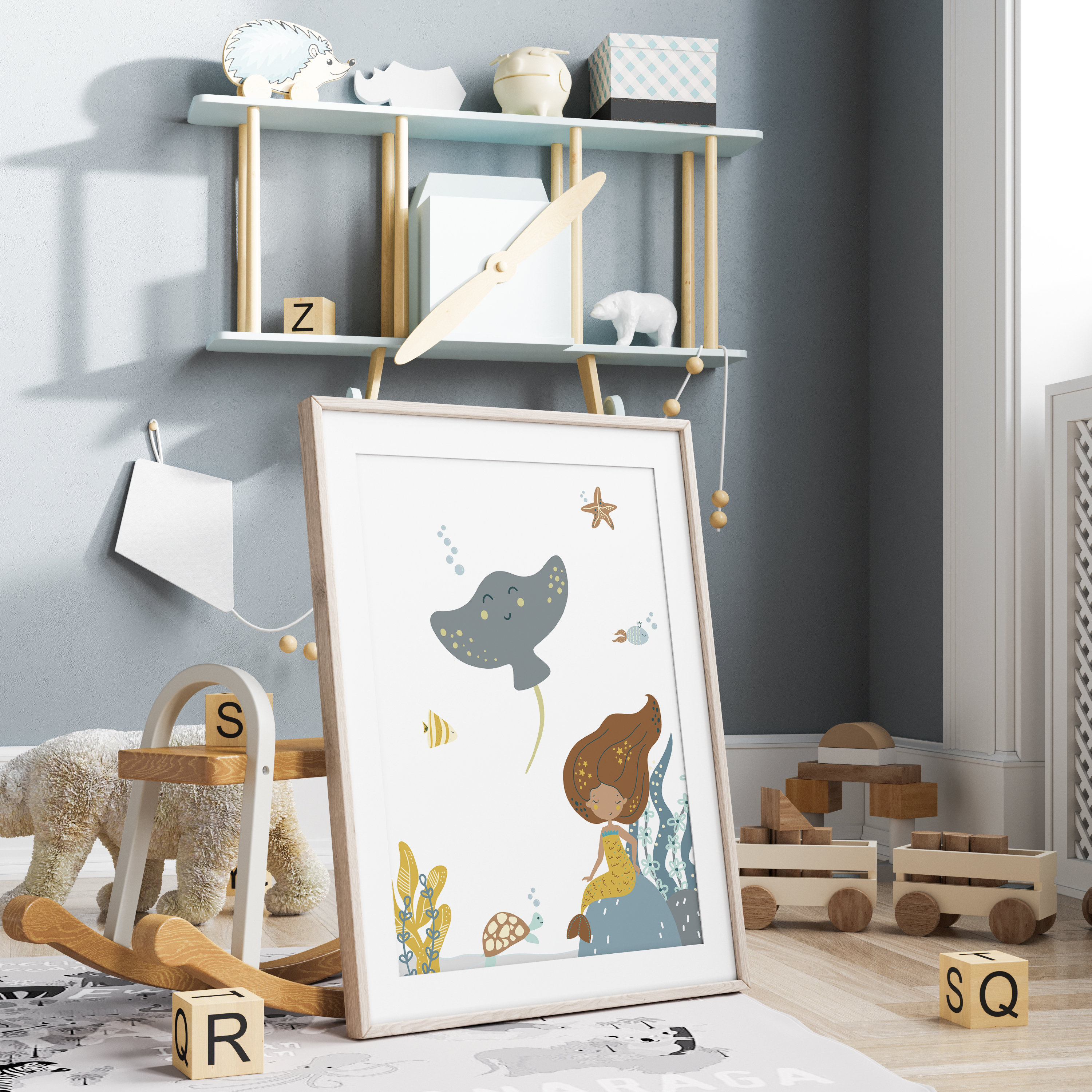 Set of 3 Mermaid Nursery Decor,mermaid Print,mermaid Nursery,under the ...