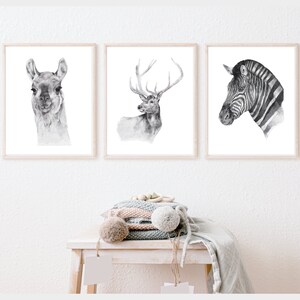 Set of 6 Safari Animal Art Prints,watercolor Safari Animals ,jungle ...
