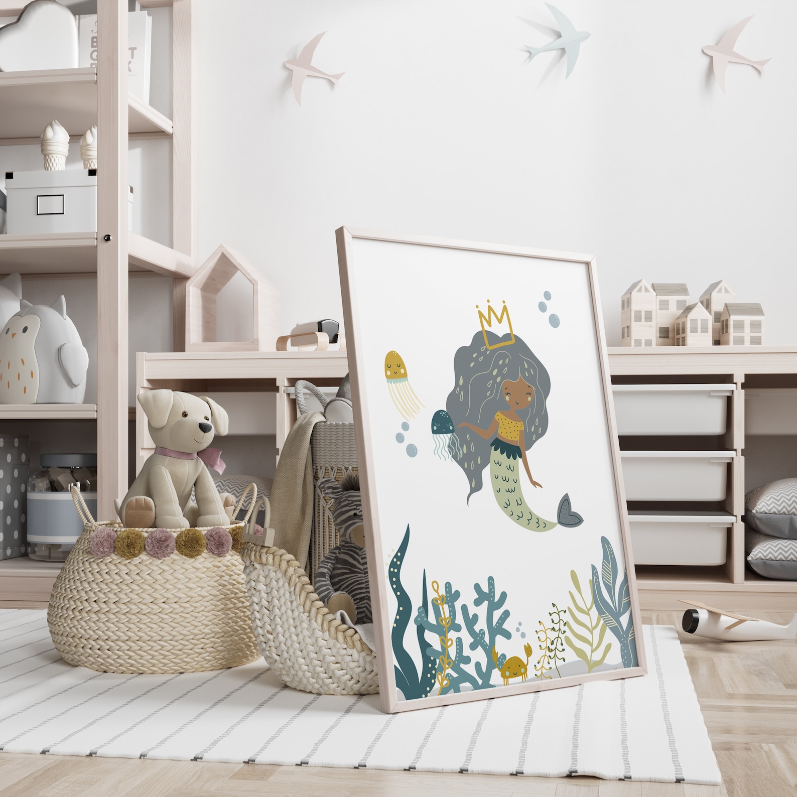 Set of 3 Mermaid Nursery Decor,mermaid Print,mermaid Nursery,under the ...