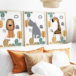 Set of 6 Safari Animal Prints,safari Animals,jungle Animals,african ...