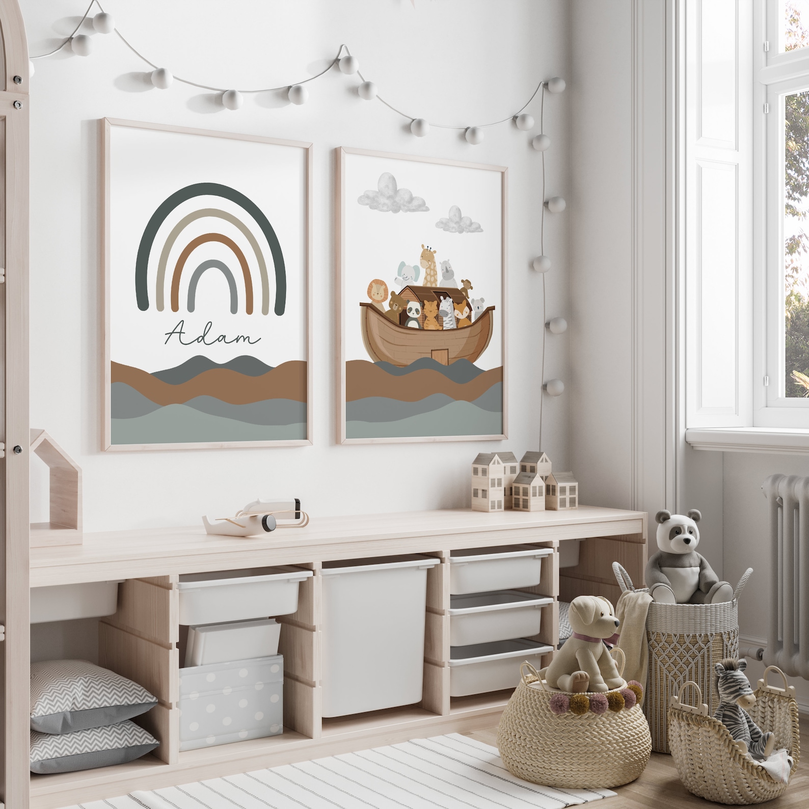 Set of 3 Christian Nursery Wall Art,noahs Ark,noahs Ark Nursery,bible ...