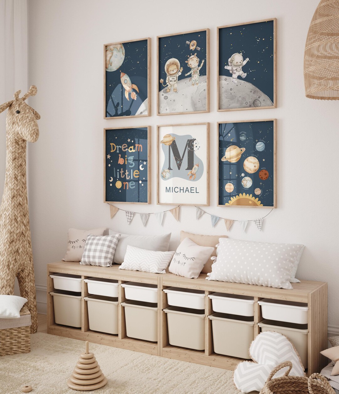 Custom Outer Space Nursery Prints,personalized Name Art for Kids’ Room ...