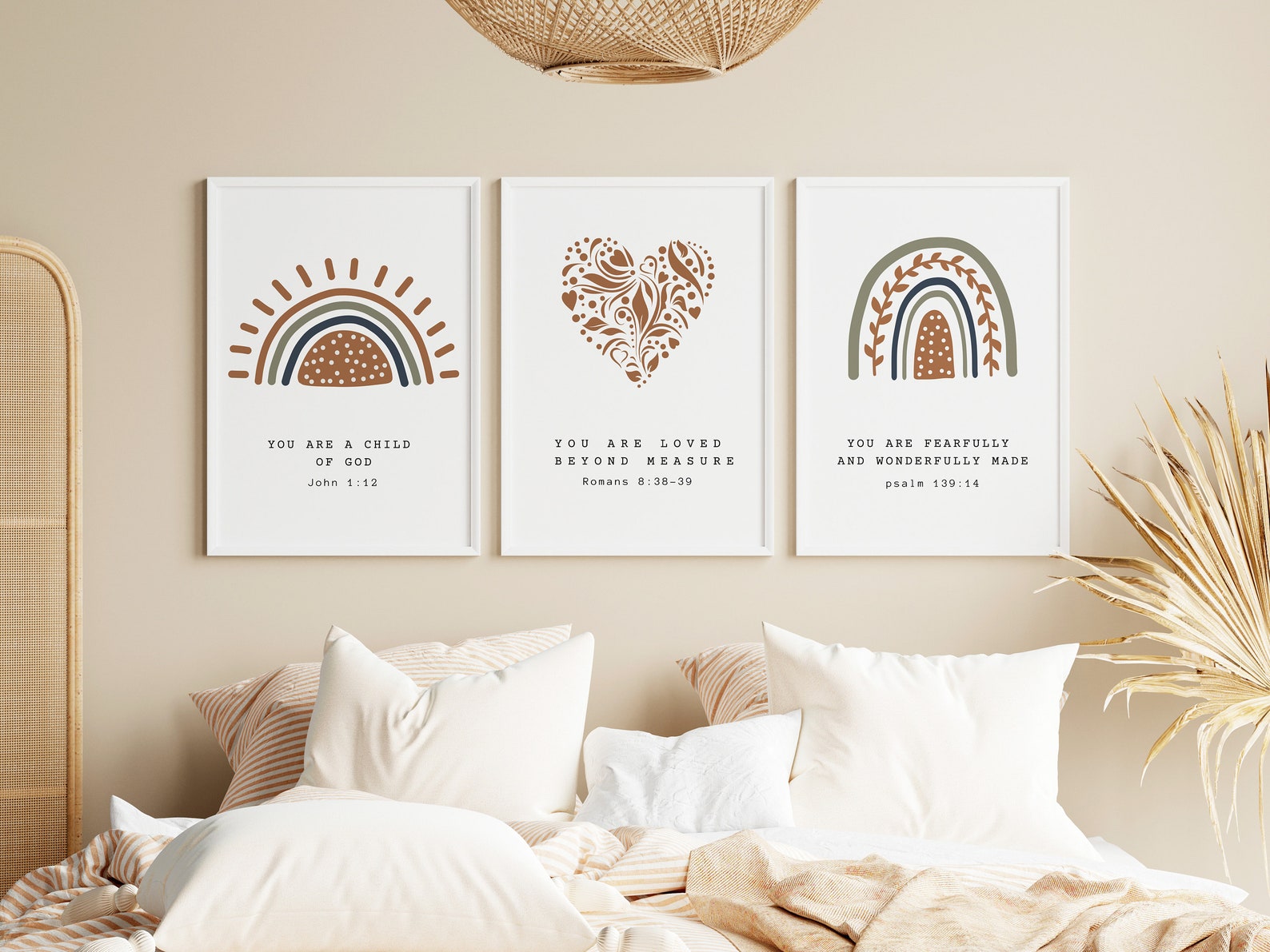 Set of 3 Christian Nursery Wall Art,bible Verse Wall Art,scripture Wall ...